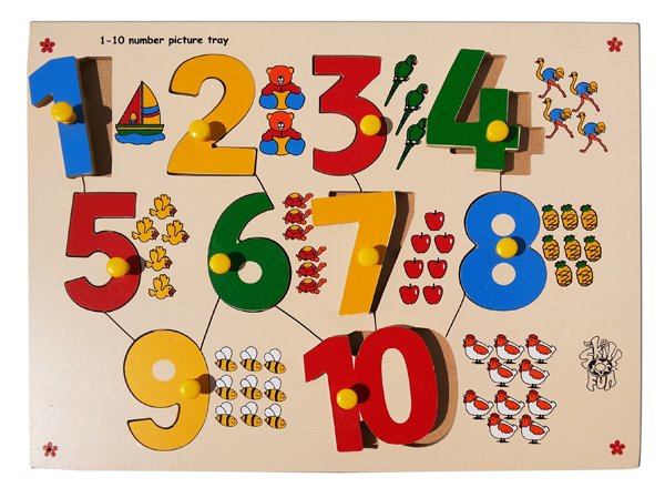 Skillofun 1 to 10 Number Puzzle with Picture and Knobs, 8907030000463