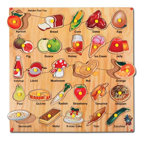 Skillofun Alphabet Food Tray – With Knobs, 8907030000494