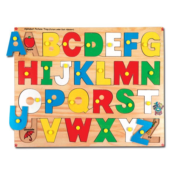Skillofun Alphabet Picture Tray with Knobs, 8907030000180