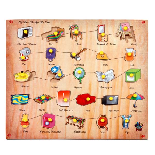 Skillofun Alphabet Things We use Tray – With Knobs, 8907030000500