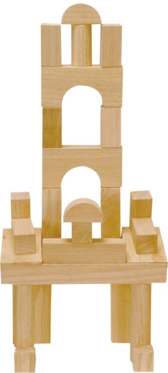 Skillofun Building Blocks – 60 Pieces natural wood finish blocks ...
