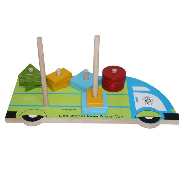 Skillofun Geo Shapes Tower Puzzle – Van, 8907030001439