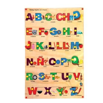 Skillofun Spanish Alphabet Puzzle with Picture and Knobs, 8907030000753