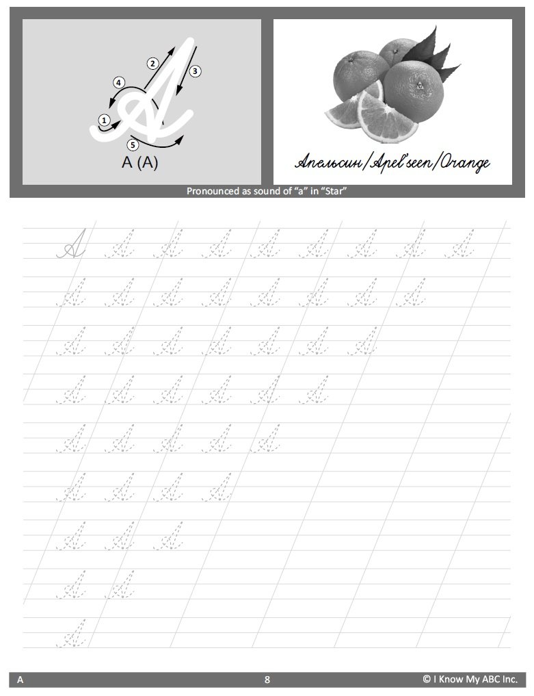 Trace & Learn Handwriting Russian Alphabet: Russian Alphabet Tracing ...
